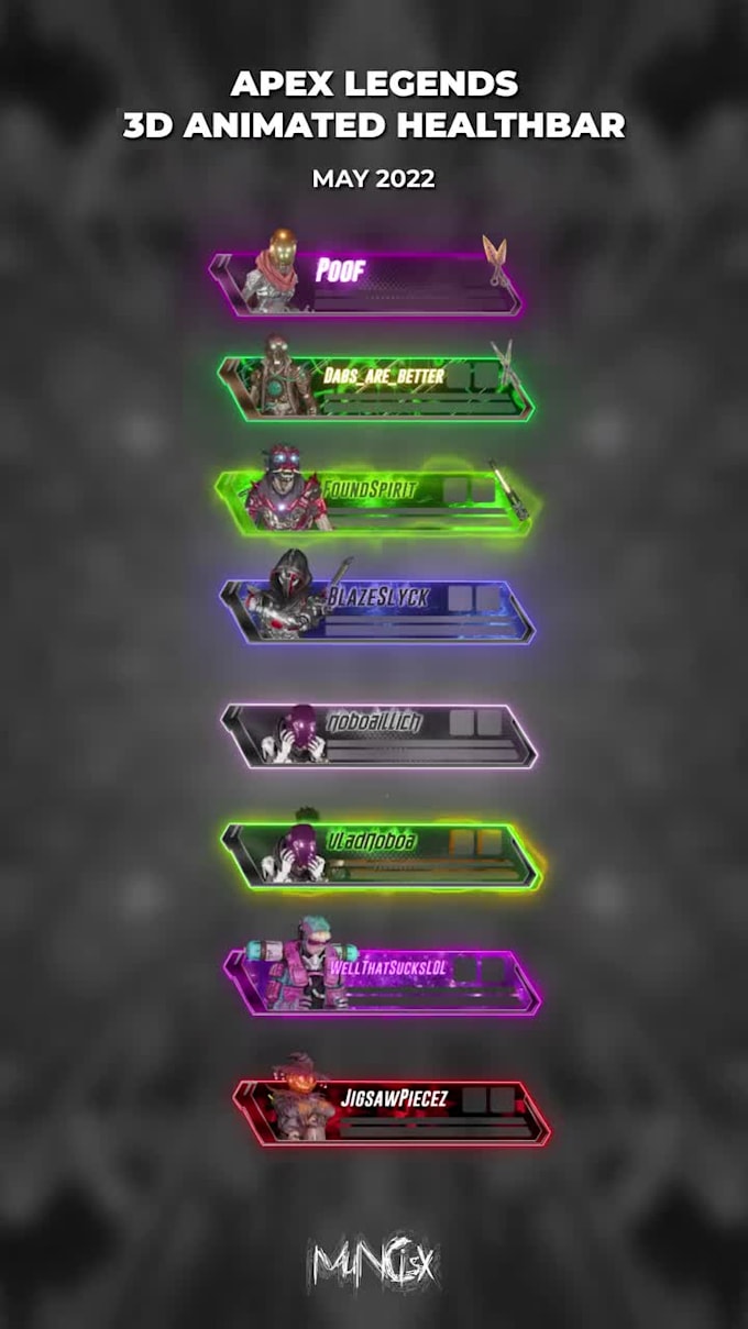 Create a 3d animated apex legends or fortnite healthbar by ...