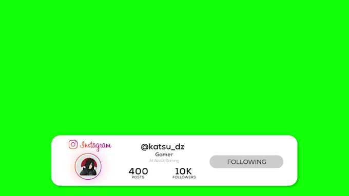 Make instagram follow reminder green screen by Mohamedchouireb | Fiverr