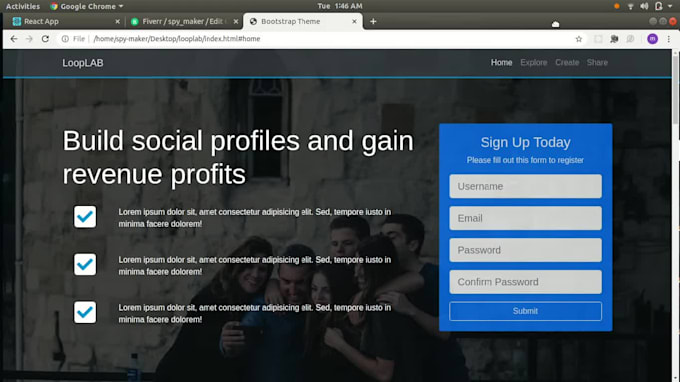 Create landing page html css bootstrap by Spy_maker | Fiverr