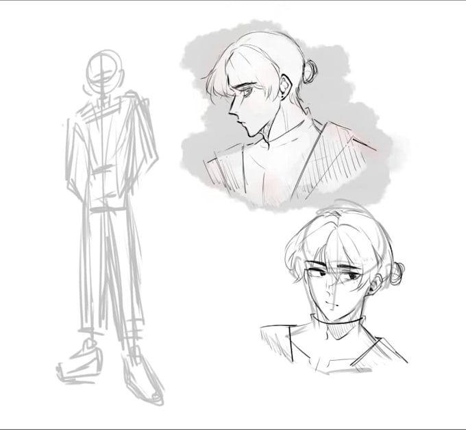 Draw a sketch sheet of your character full body and profile by Llyrtad ...