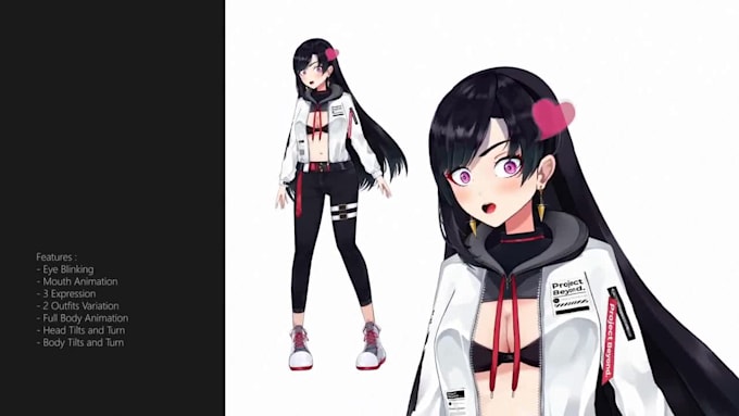 Create 2d vtuber live2d model rigging table top live2d model anime ...