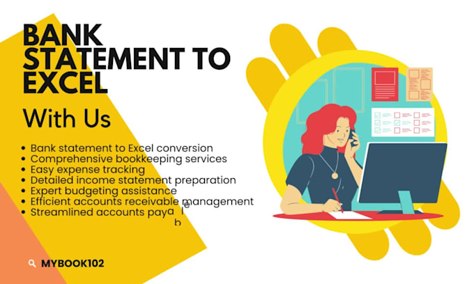 Convert your bank statements to excel by Mybook102 | Fiverr