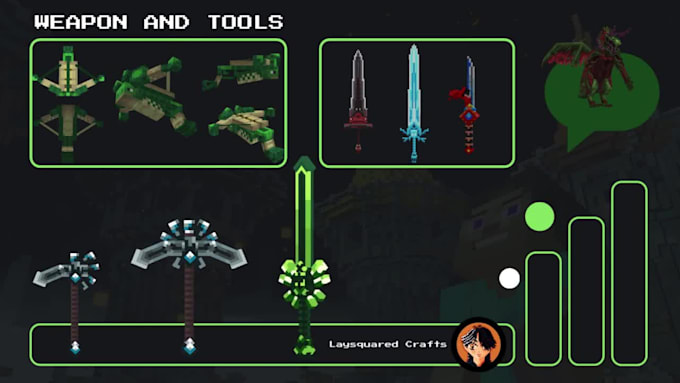 Do some weapons and tools for you using blockbench by Laysquared | Fiverr