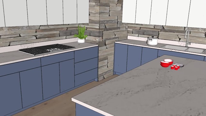 Design kitchen and bathroom cabinets in mozaik and sketchup by Jv ...