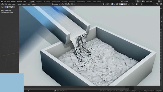 Create 3d water simulation, fluid product animation, 3d water animation ...