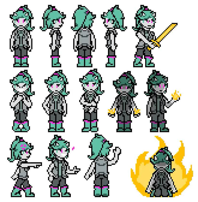 Create pixel art, 8 bit,16 bit, 32 bit, 64 bit, pixel animation, by ...