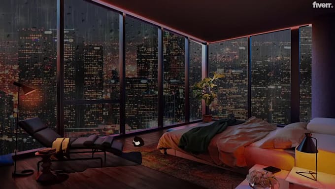 Make relaxing cozy room rain with natural sound of rain by Zone_t | Fiverr