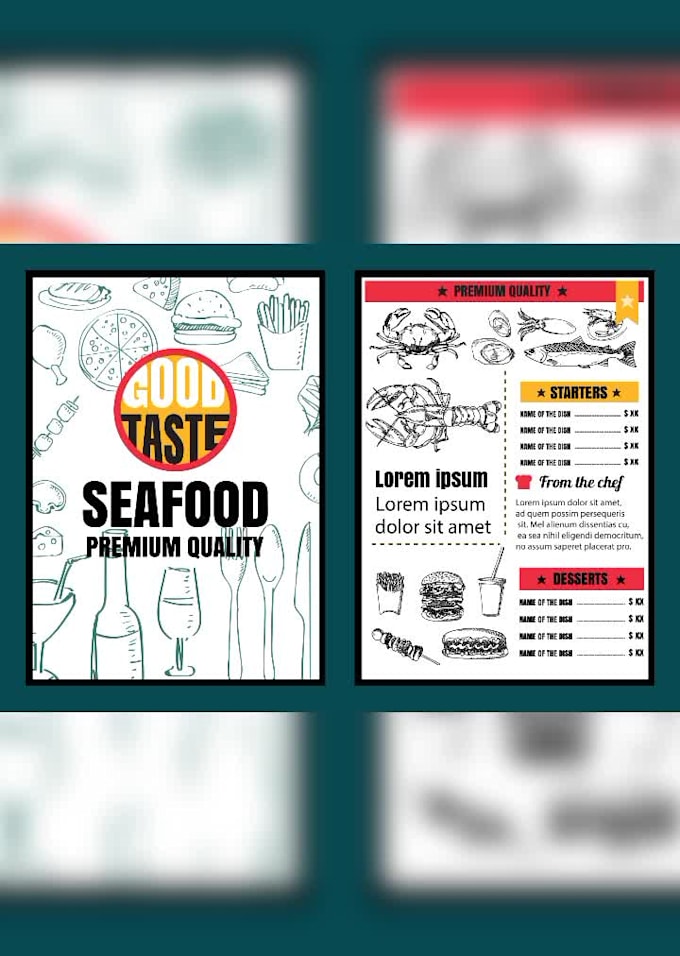 Design a unique restaurant menu design by Mishal_muneeb | Fiverr