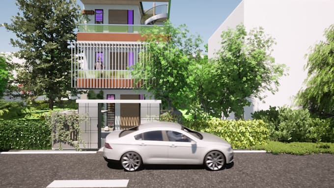 Draw floor plan, front elevation , section with 3d modeling by Mujammil7 | Fiverr