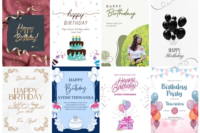 Do design amazing birthday invitation card design by Ayeshthiwanka | Fiverr