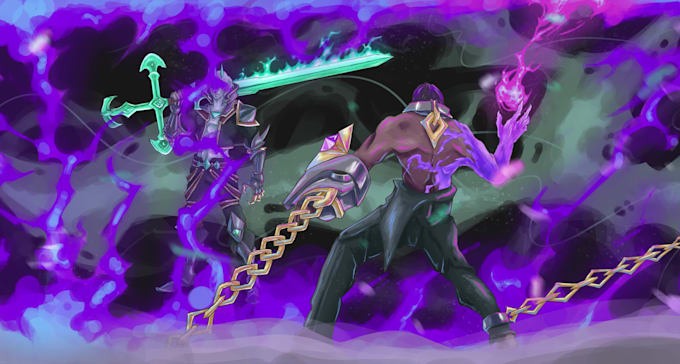 Draw 1v1 fight scenes with a parallax effect by Guaramkakhidze | Fiverr