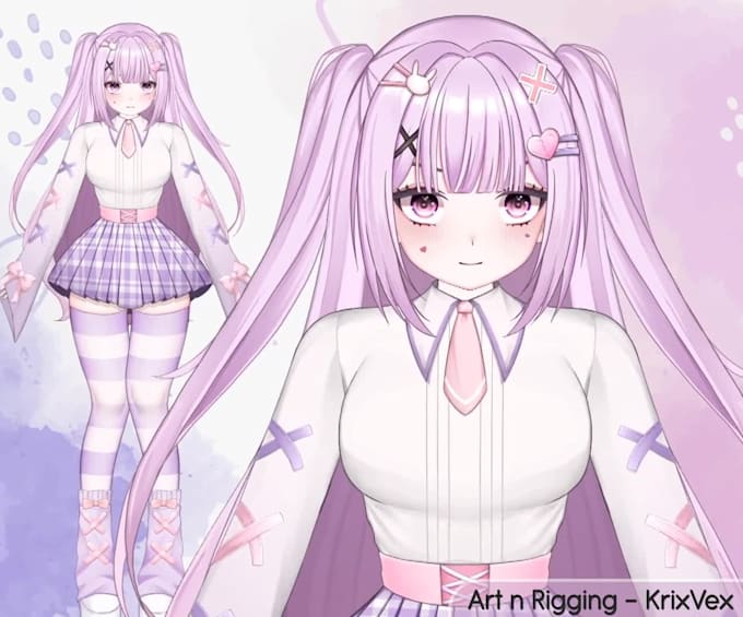 Illustrate live2d vtuber model, anime, vtuber rigging, chibi, vtuber ...