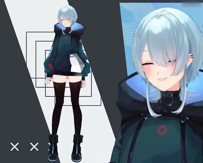 Custom vtuber live2d model 2d vtuber character vtuber illustration for ...
