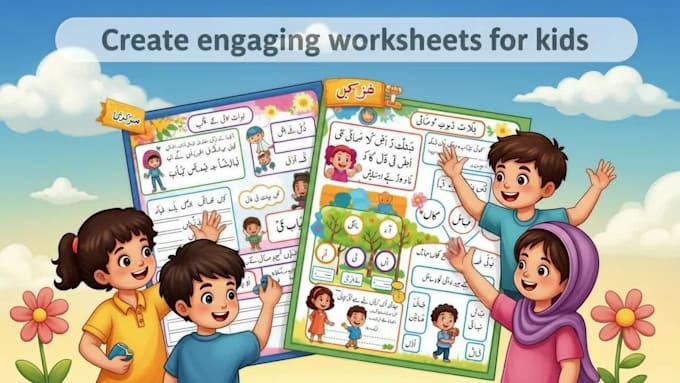 Make colorful fun urdu worksheets for kids custom and printable by ...