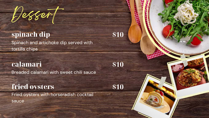 Create food menu slides by Nehamoon000 | Fiverr