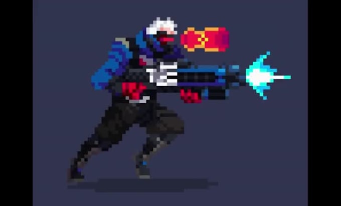 Draw pixel art 2d sprite sheet pixel character animation pixel ...