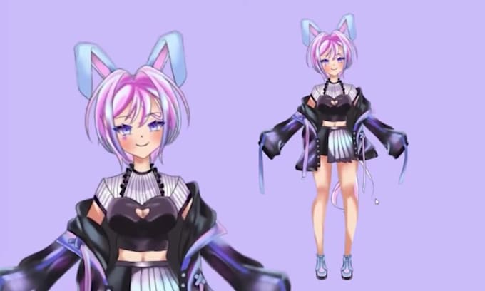 Draw amazing 2d vtuber model 2d vtuber rigging, live2d vtuber model ...