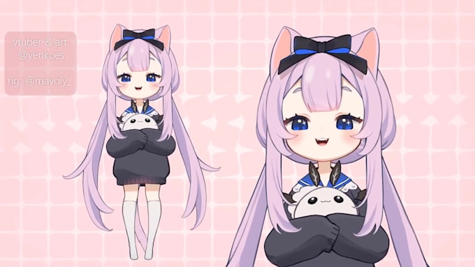 High rig draw live2d vtuber model vtuber design vtuber debut streaming ...