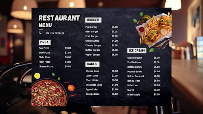 Do modern restaurant menu design by Imesh_shashika | Fiverr