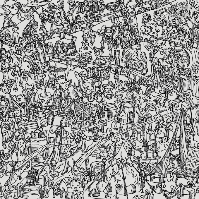 Draw illustrations with hidden objects by Jonalis | Fiverr