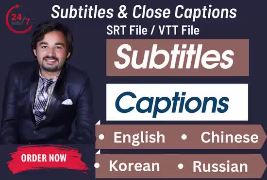 Transcribe, embed subtitles or captions to video create srt or vtt file by Hashmi_subtitle | Fiverr