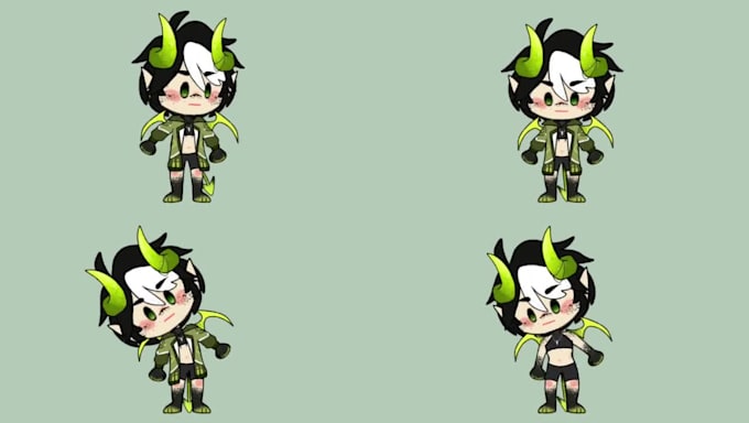 Draw and rig a live2d vtuber smol crayon scuffed model by Rutuli | Fiverr