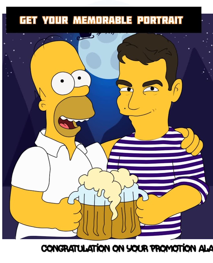 Create portrait with homer, illustration, fanart, and more by ...