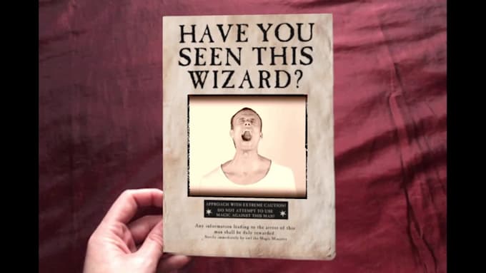 Create a harry potter style interactive wizard wanted poster by ...