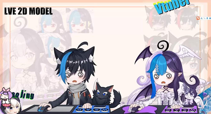 Design chibi tabletop live2d vtuber model for vtuber studio, prpr, and rigging by Xiaojing1 | Fiverr