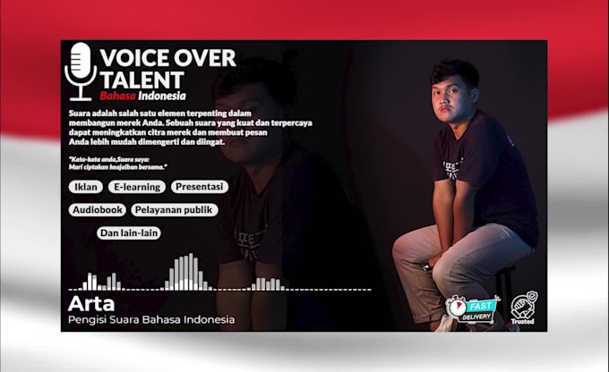 Record a professional bahasa indonesian male voice over by Artatebe ...