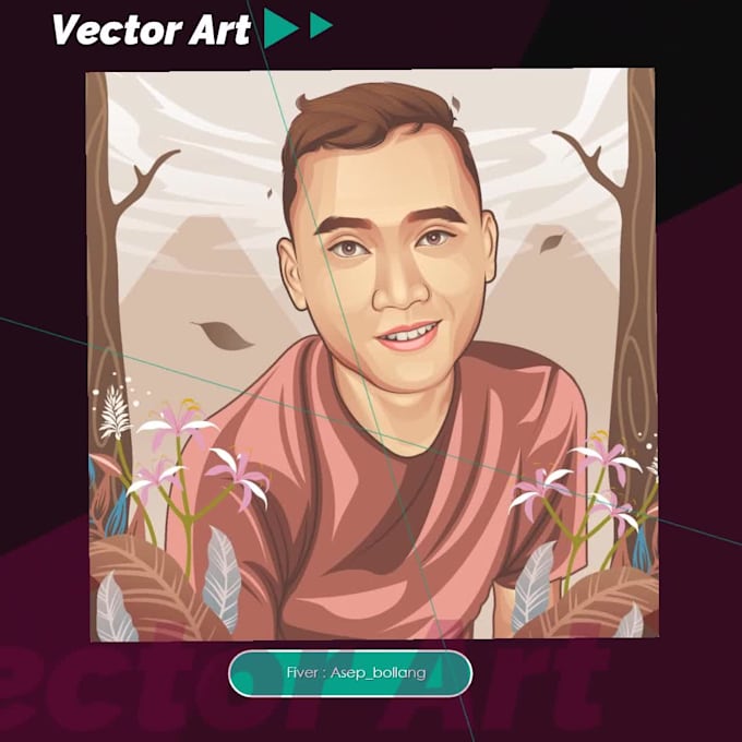 Draw your photo into style cartoon vector portrait by Asep_bollang | Fiverr