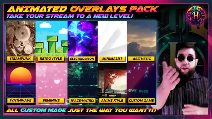 Design all animated overlays for any platform by Hareworks | Fiverr