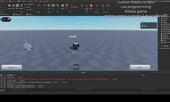 Create custom roblox scripts, roblox development, lua programming, roblox game by Ewantamsin ...