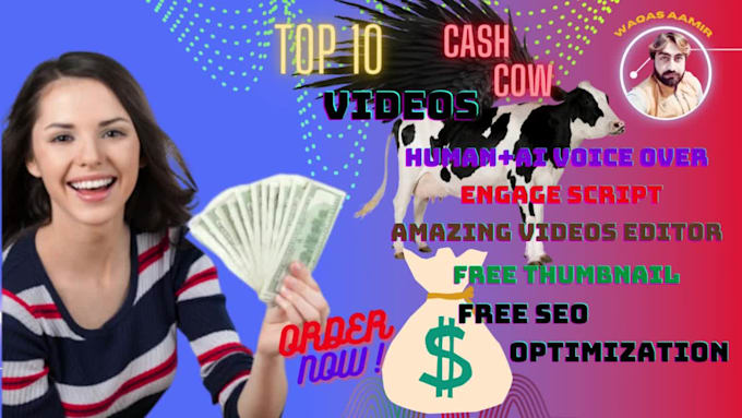 Be your top 10 cash cow video editor by Waqas_aamir | Fiverr