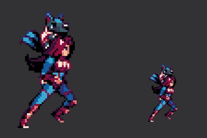 Créer une animation gif en pixel art, illustration en pixel art, animation en pixel art 2d