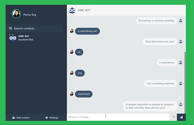 Build a website chatbot, aiml for logic, python for integration, neo4j for data by Habib306 | Fiverr