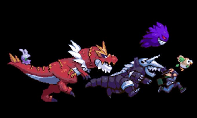 Pixel art pokemon, sprite sheet, fakemon trainer custom pokemon ...