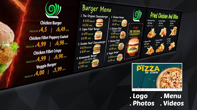 Create an animated digital menu board for restaurant tvs by Muhammed ...