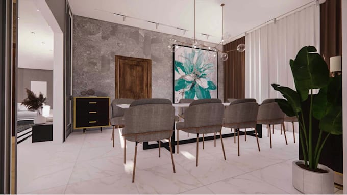 Do your interior 2d and 3d rendering, interior designing, building room ...