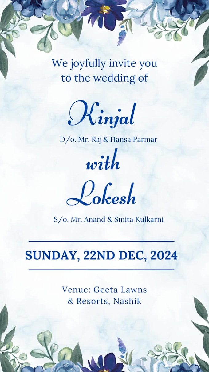 Create unique invitation cards and videos for any occasion by Blogft_petite | Fiverr