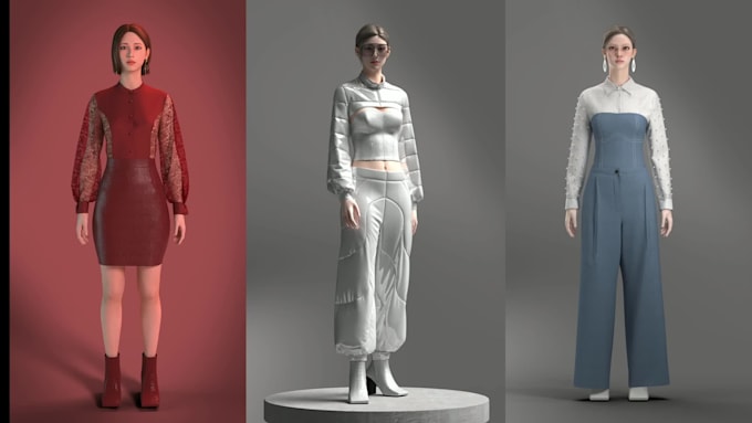 Create 3d fashion digital mockup with clo3d for production by ...
