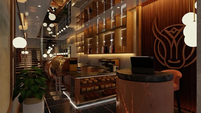 Design bar and fine dine cafe, restaurant and 3d render by ...