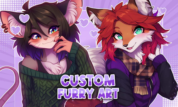 Draw furry art, fursona, anthro and original character in colorful ...
