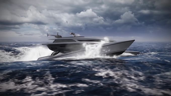 Render realistic 3d yacht design, 3d boat animation and rendering by ...