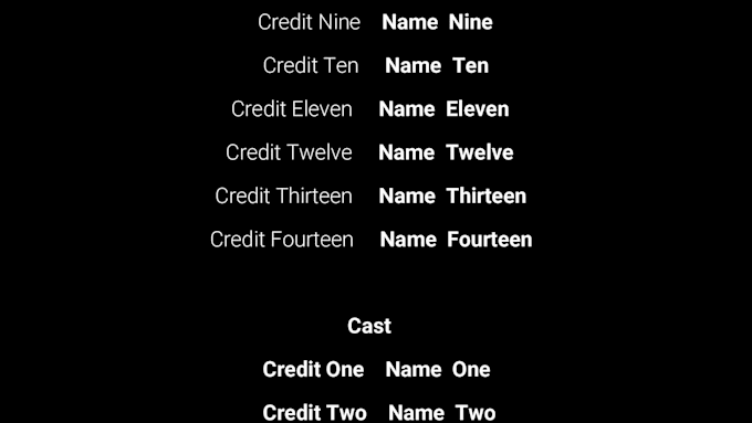 Create end credits for film or any video by Abdi1000 | Fiverr