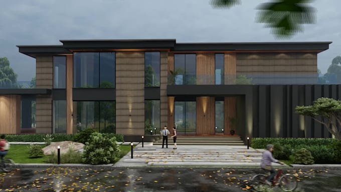 Design house exterior model,3d realistic rendering, walkthrough by Nilangapr | Fiverr