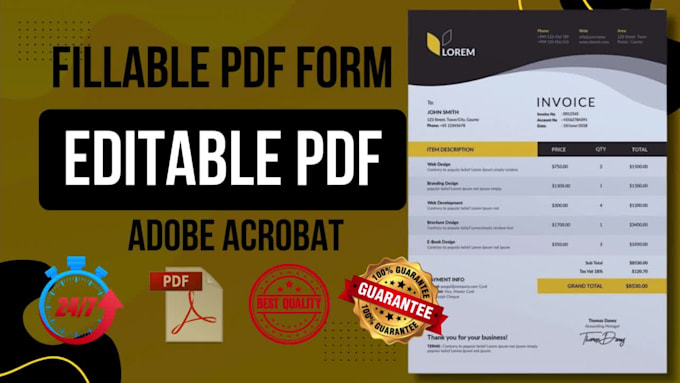 Make editable pdf in adobe acrobat or design and create fillable pdf form by Monika_meister | Fiverr