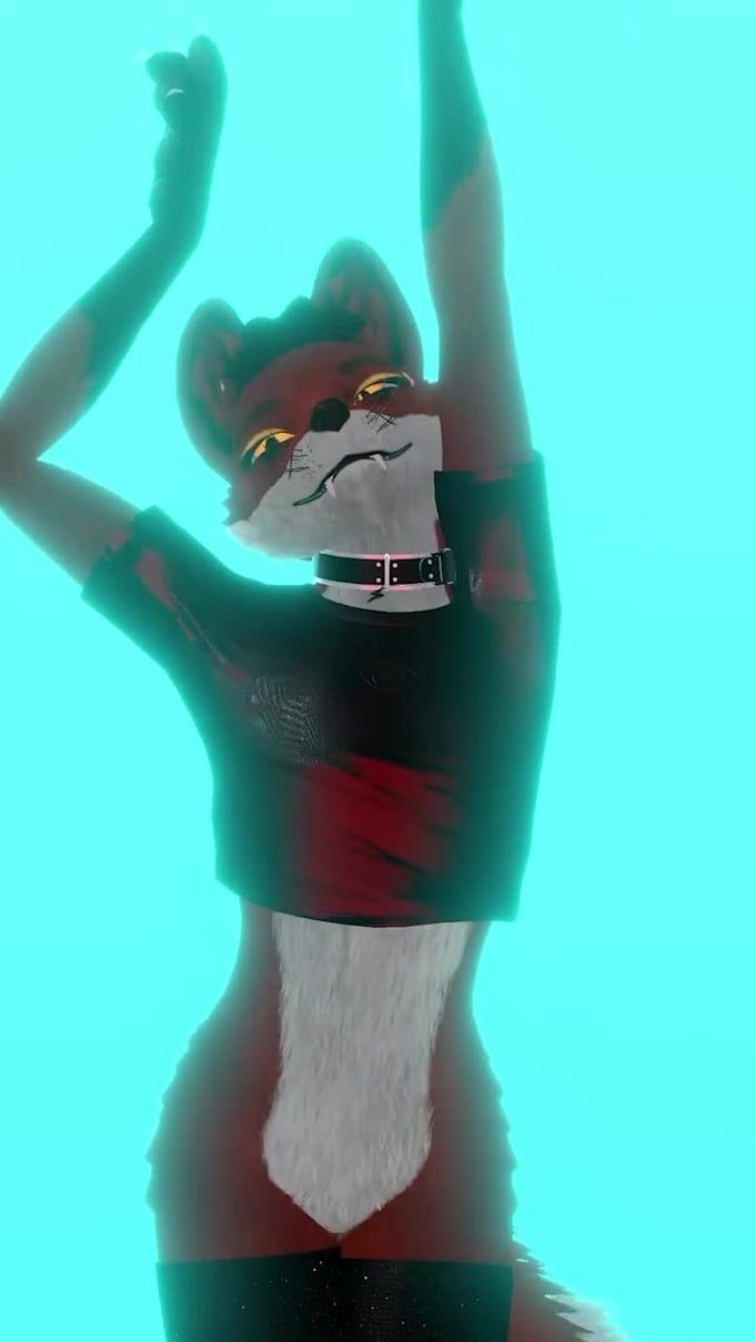 Custom female vrchat furry avatar model,vrchat avatar animation,physics bones by Salako_adeayo ...