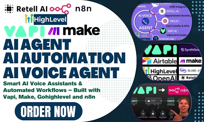 Setup ai voice agent vapi ai retell ai, ghl ai employee, n8n make com automation by Emmy ...