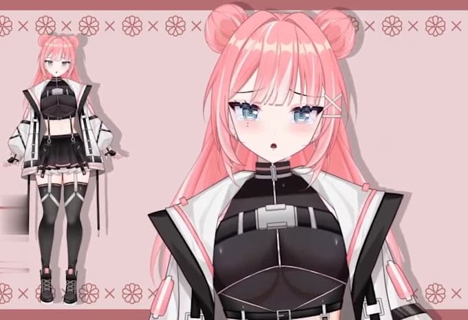 Dibujar y montar el modelo 2d vtuber, avatar vtuber, 2d vtuber, modelo ...